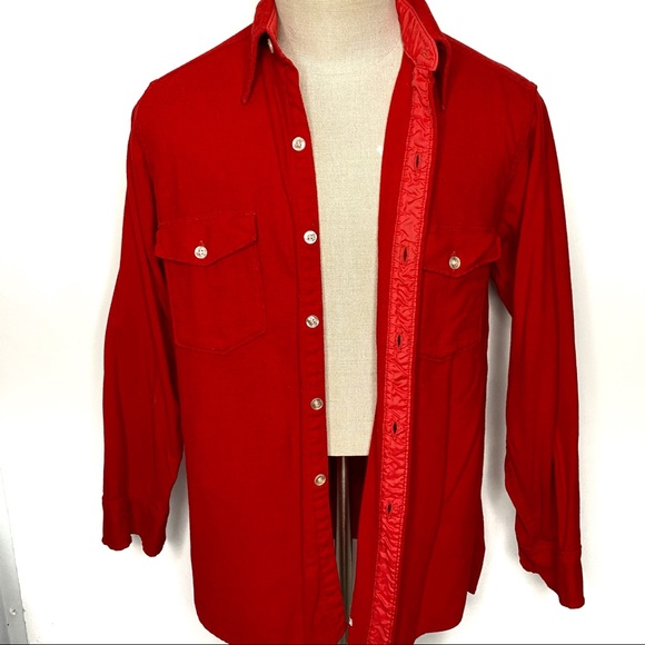 Woolrich | Shirts | Vintage Woolrich Red Wool Flannel Shirt Jacket Xl ...